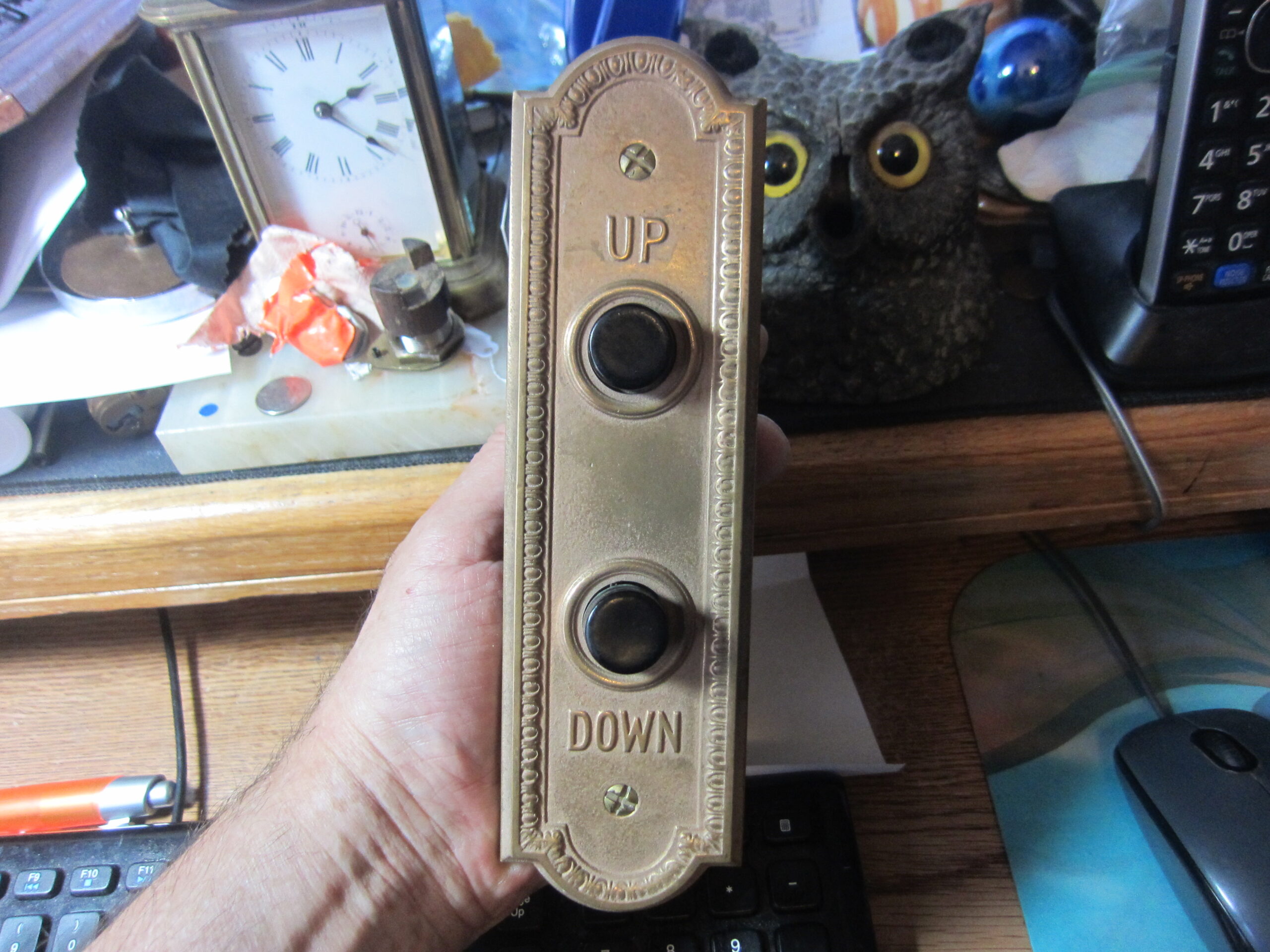 Otis Elevator Company Call Button, Historic Co, Bronze Brass,