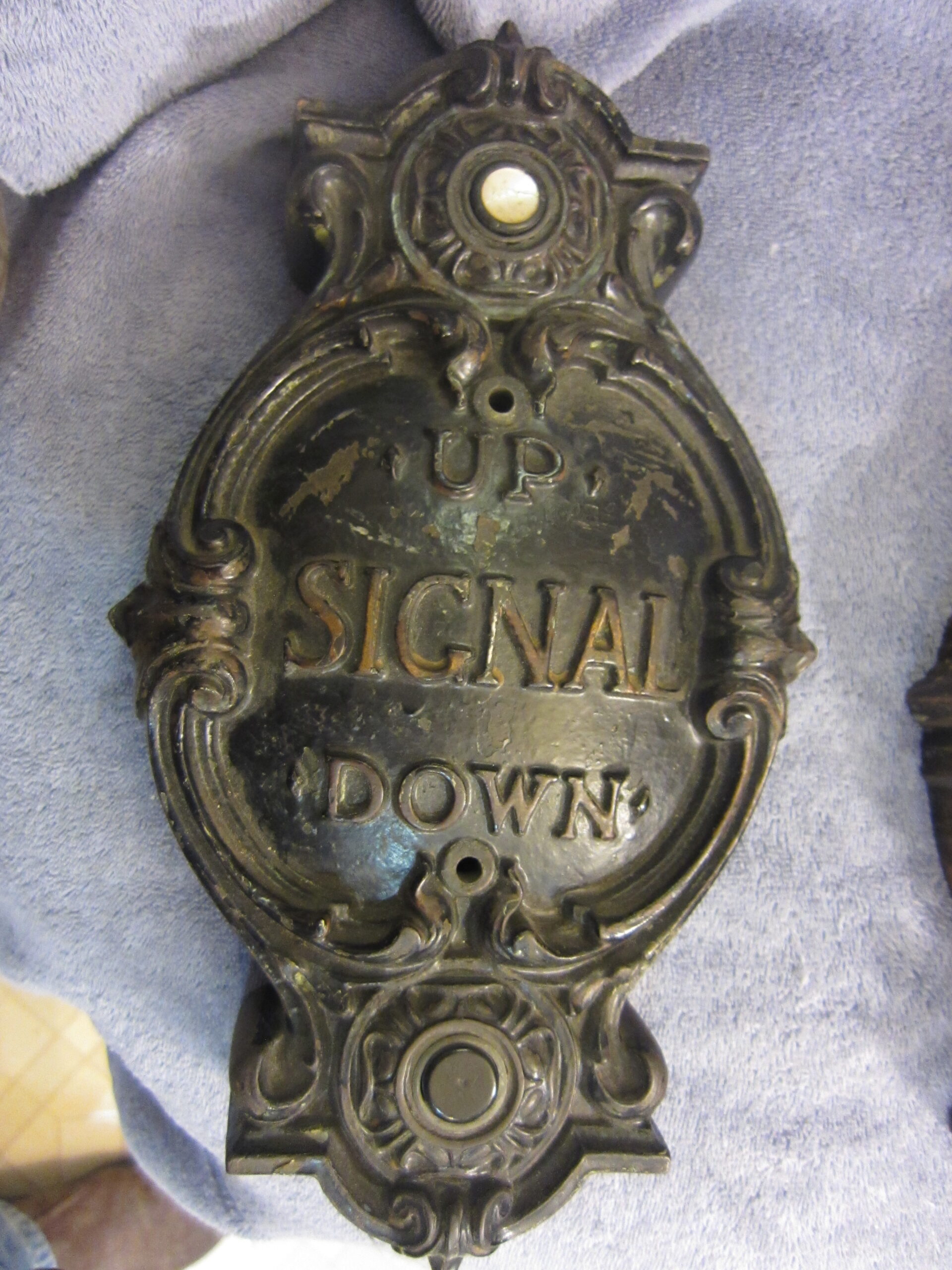 Antique Cast Iron Elevator Signal Push Button Call Boxes Salvaged