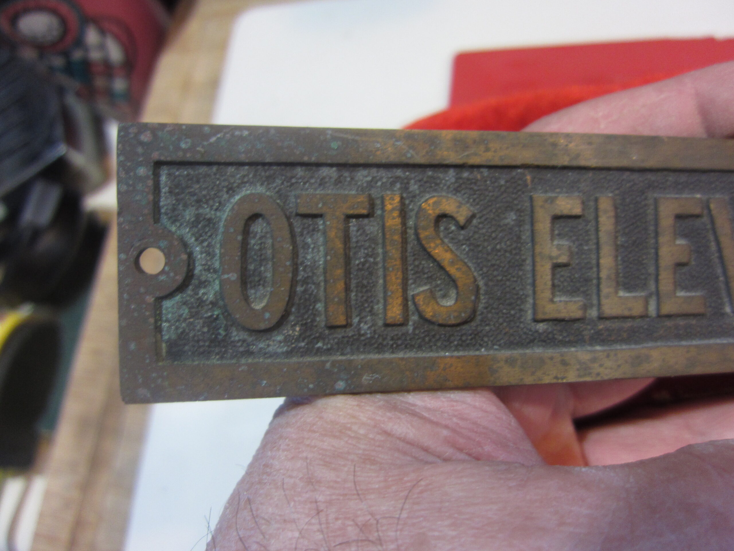 Otis Elevator Company Sign, Bronze Brass, Historic company