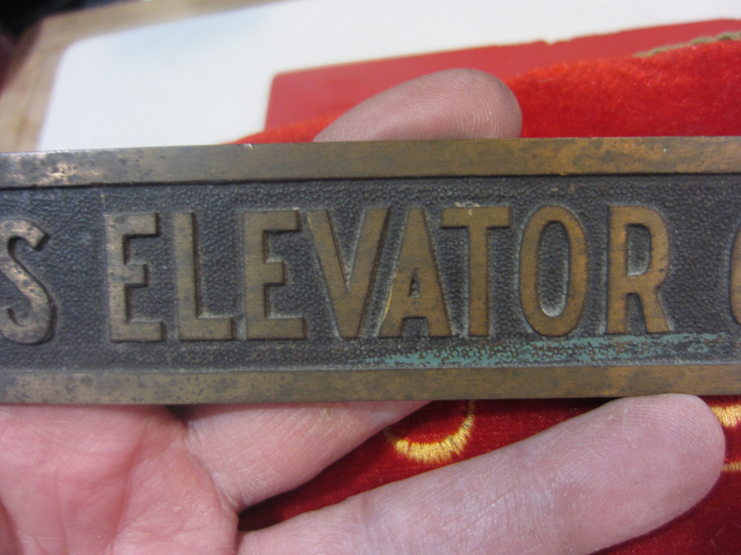 Otis Elevator Company Sign, Bronze Brass, Historic company