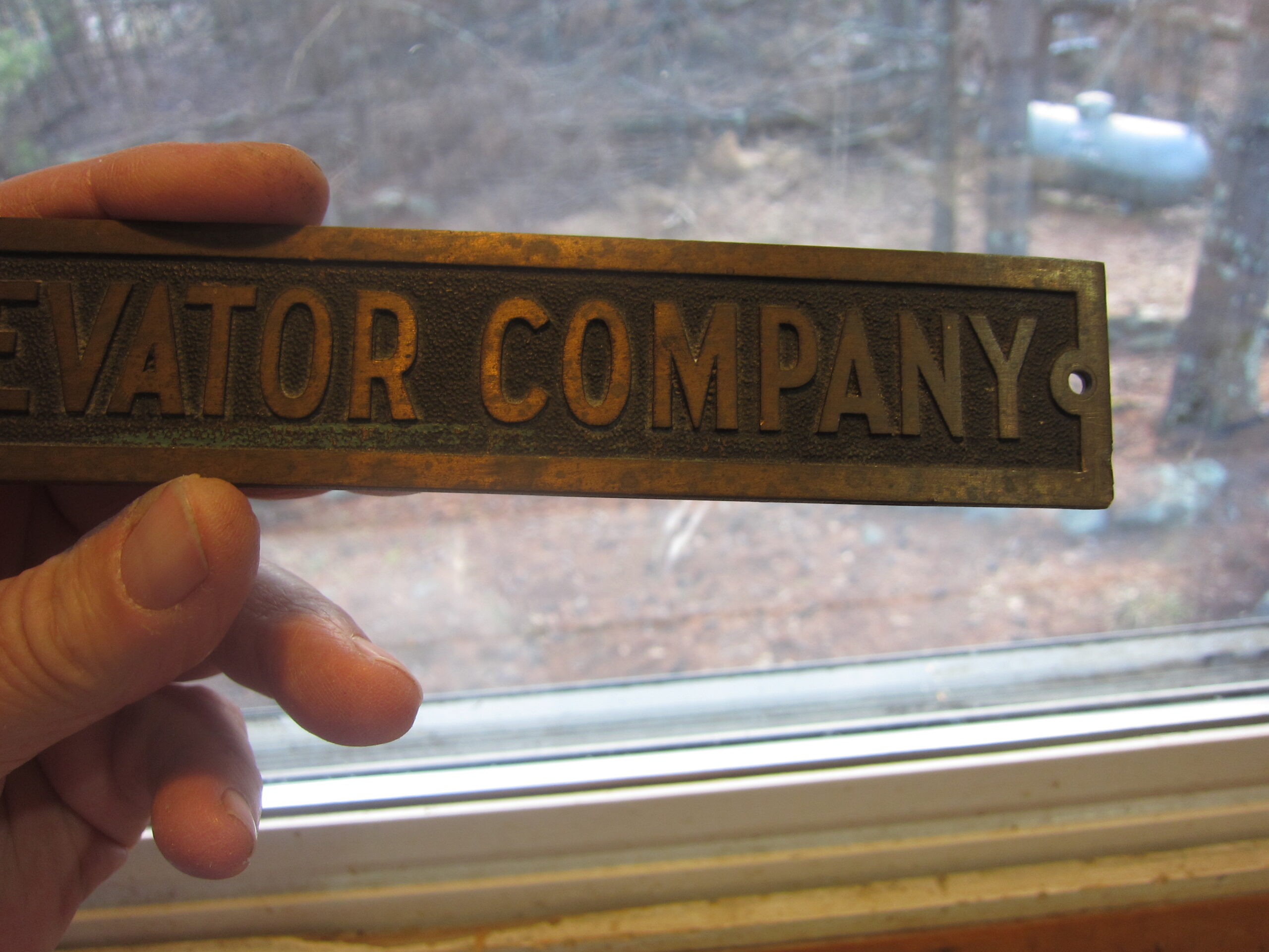 Otis Elevator Company Sign, Bronze Brass, Historic company