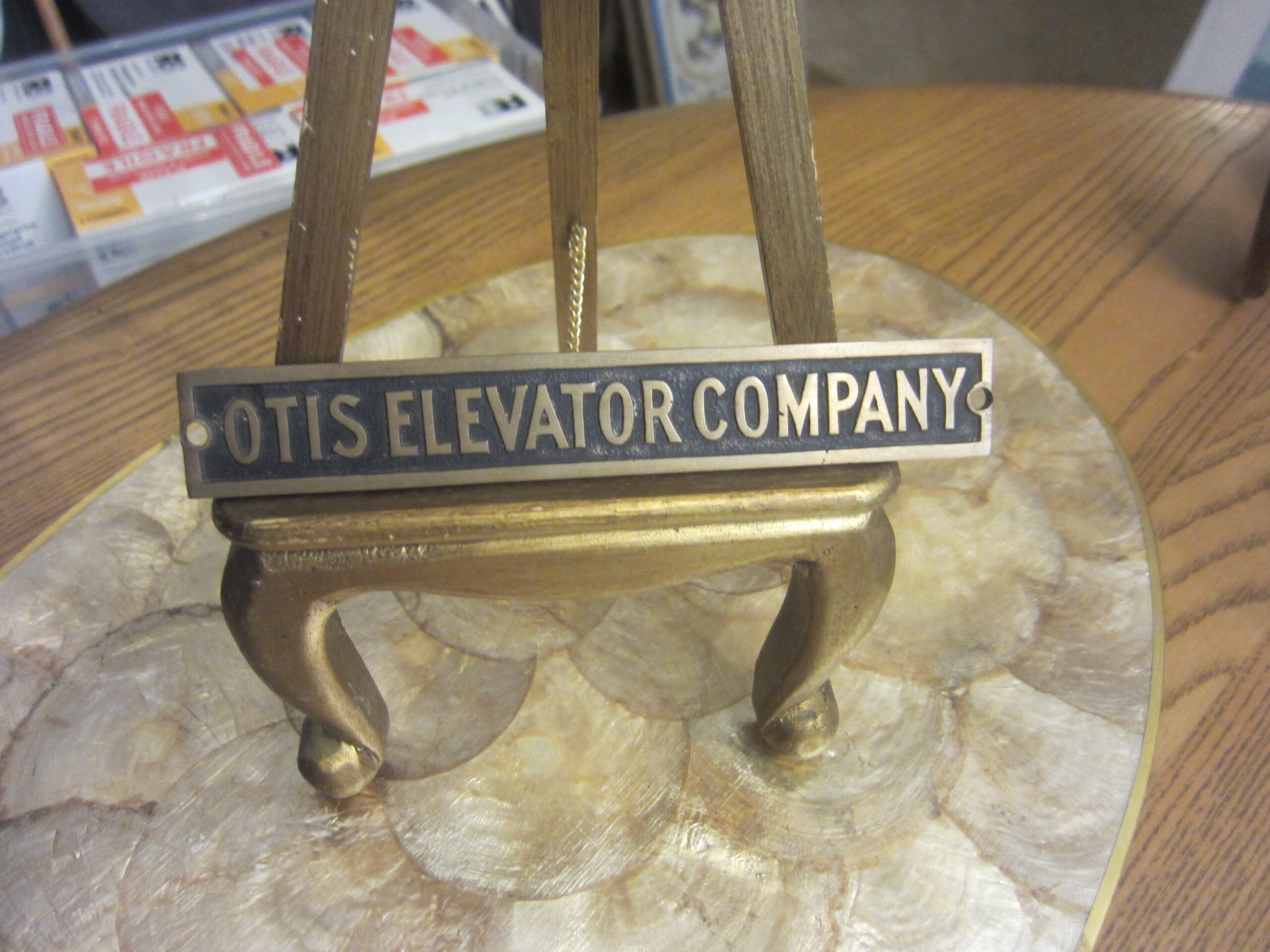 Otis Elevator Company Sign, Bronze Brass, Historic company