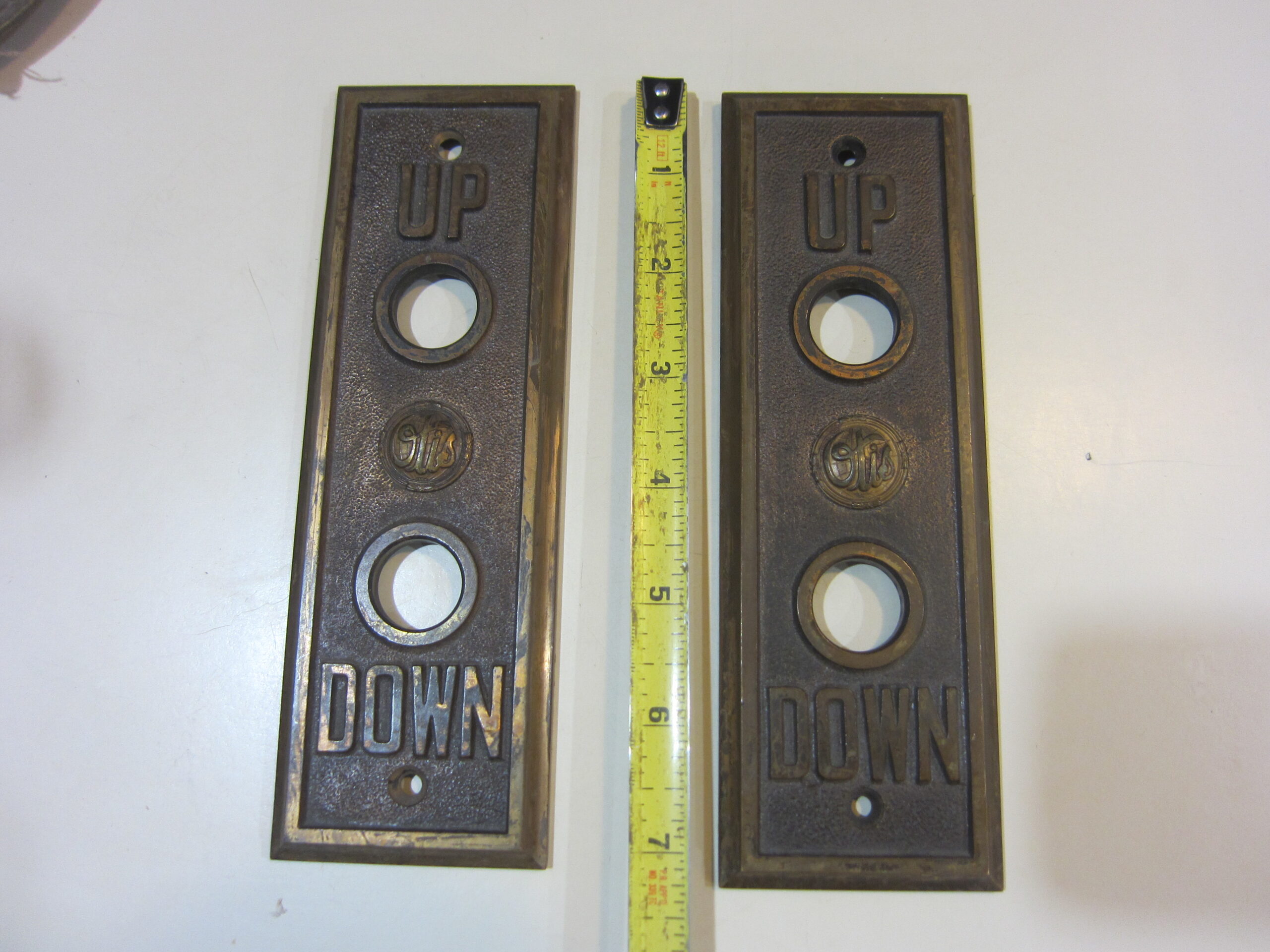 1920s Elevator Company Call Button, Historic Co, Bronze Brass,