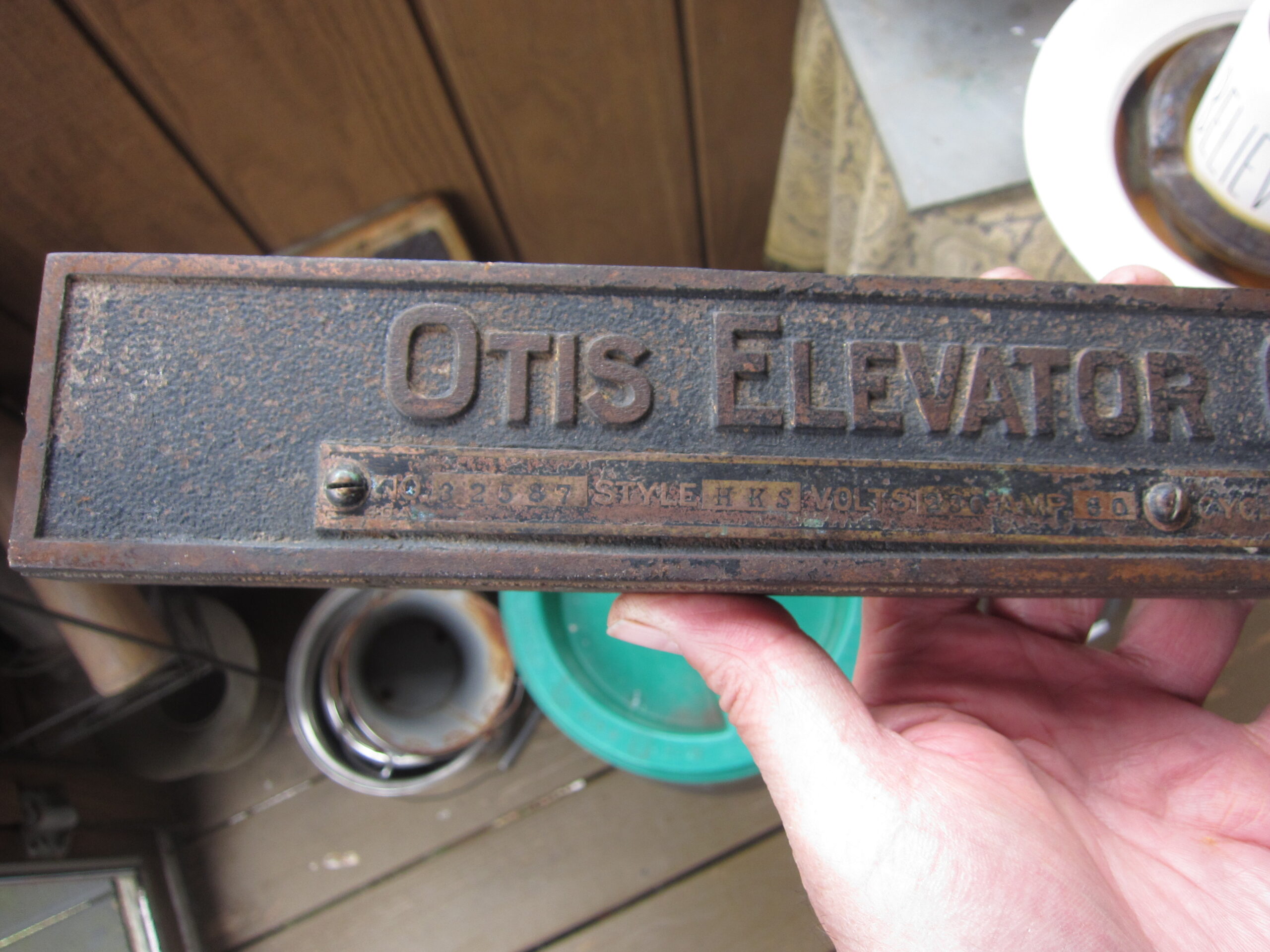 Otis Elevator Company Sign, Bronze Brass, Historic company