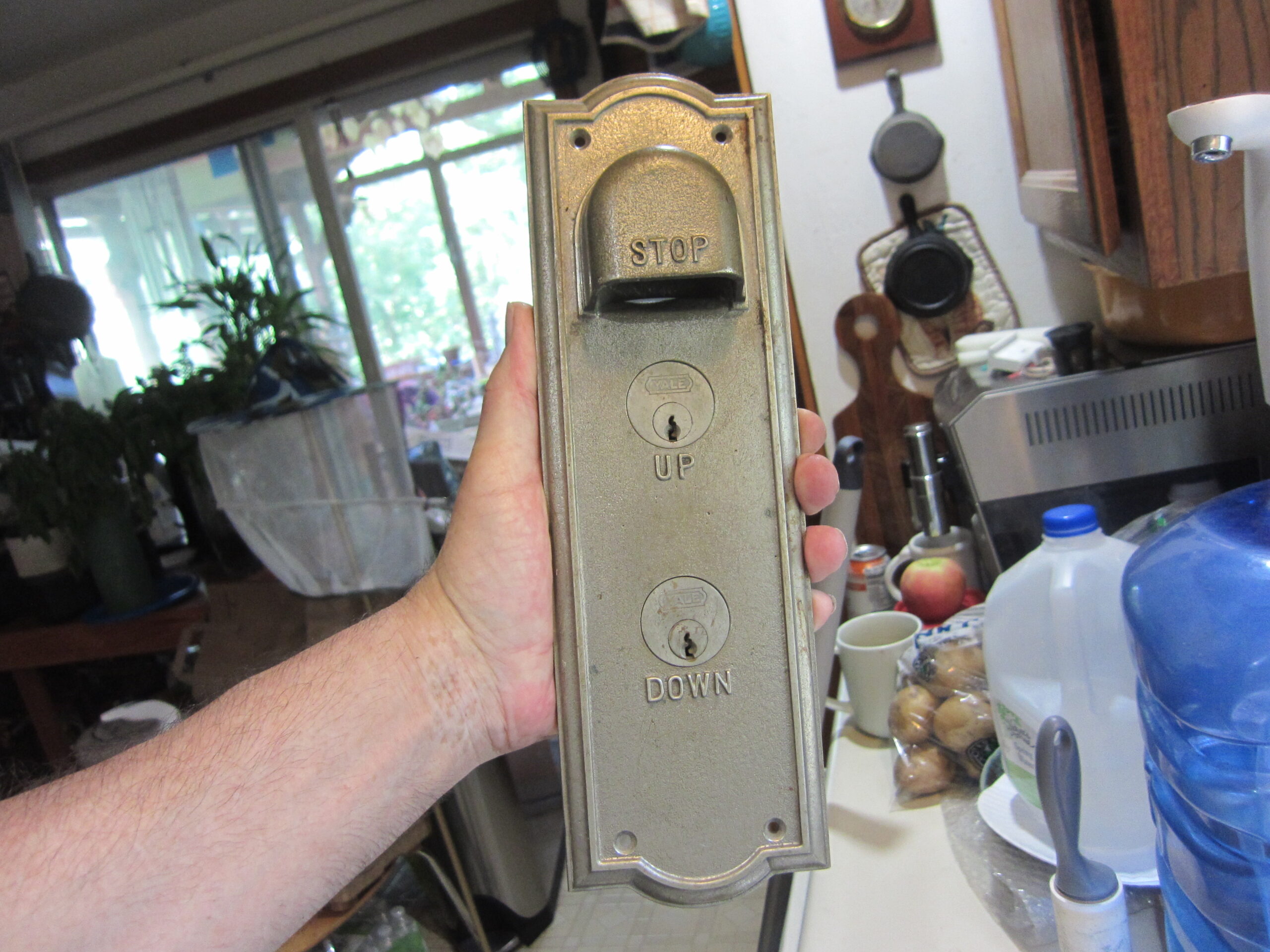 Otis Elevator Company Call Button, Historic Keyed Nickle Plated