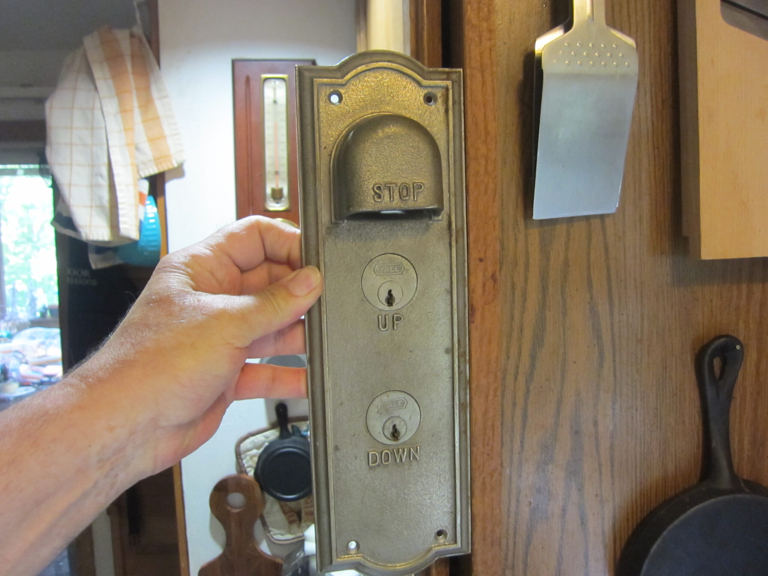 Otis Elevator Company Call Button, Historic Keyed Nickle Plated