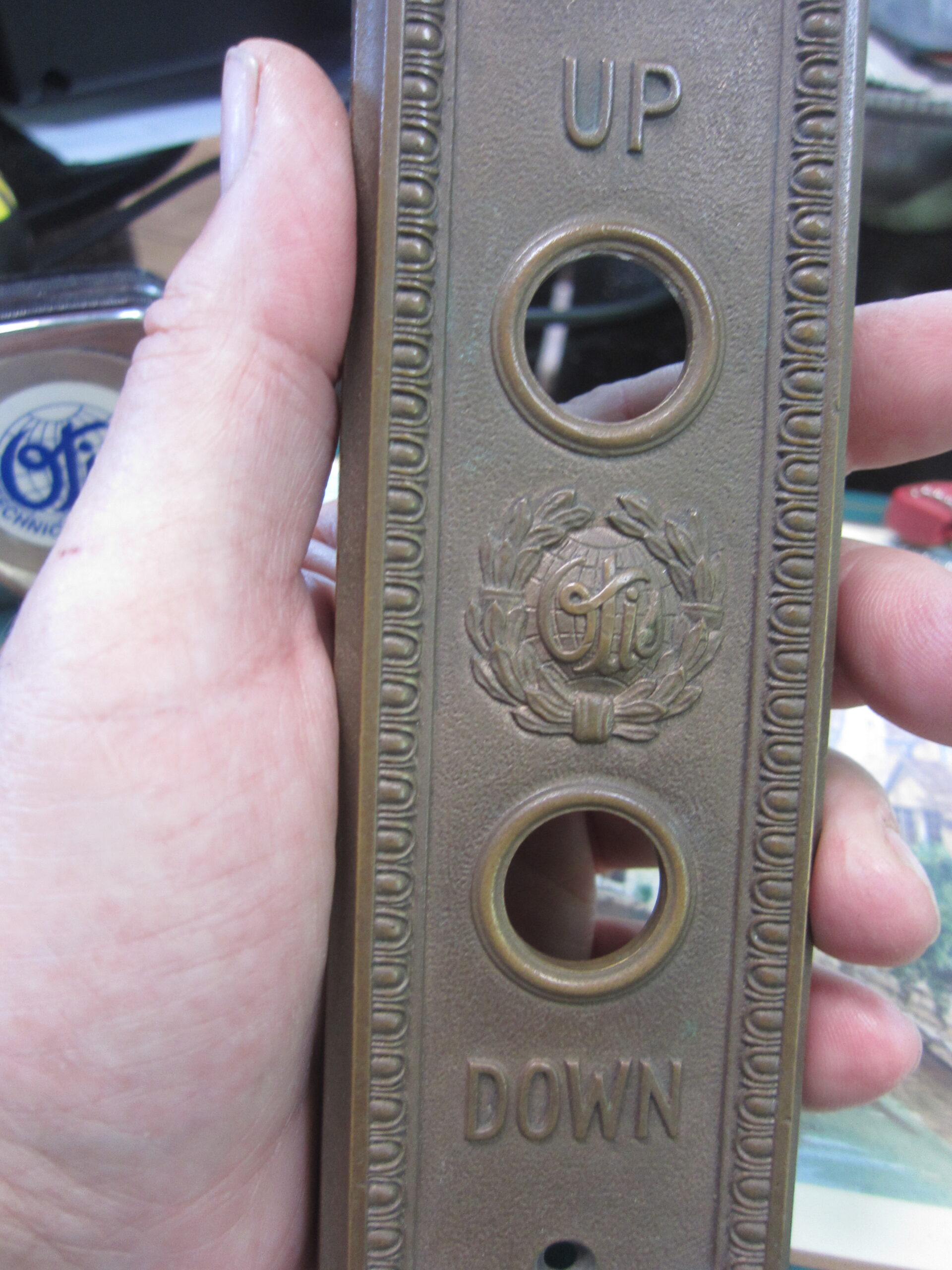 Otis Elevator Company Call Button, Historic Co, Bronze Brass,