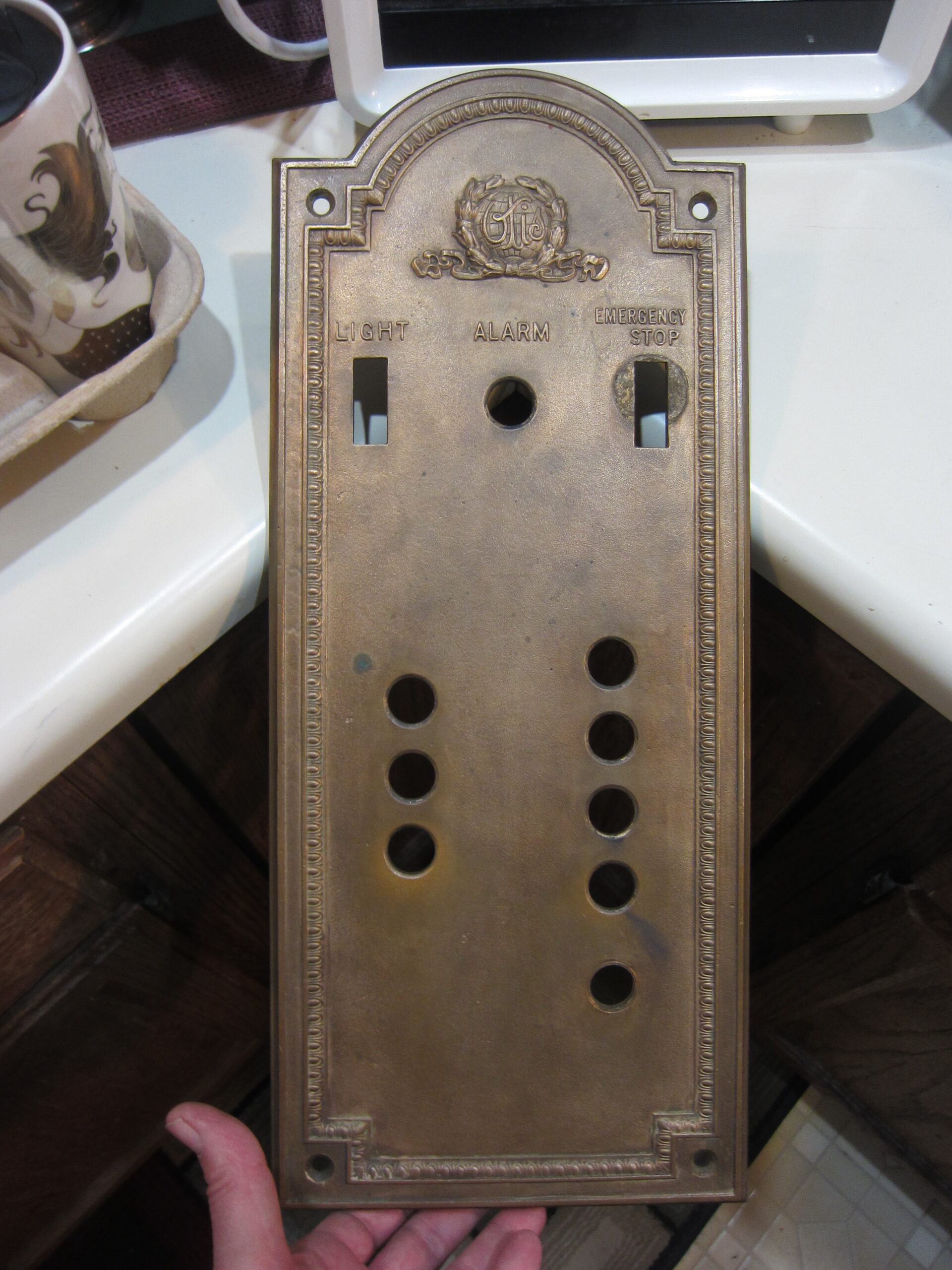 Otis Elevator Company Control Panel Historic Co Bronze Brass