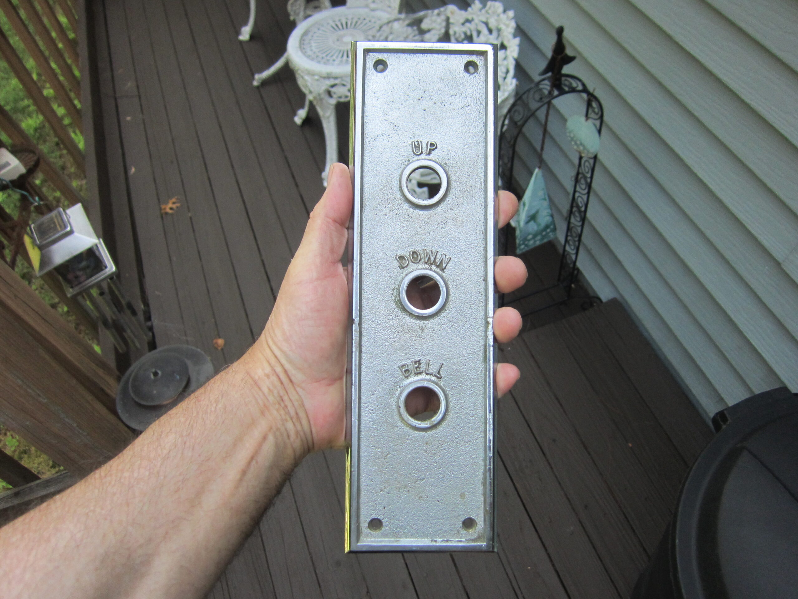 Otis Elevator Company Call Button, Historic Keyed Nickle Plated