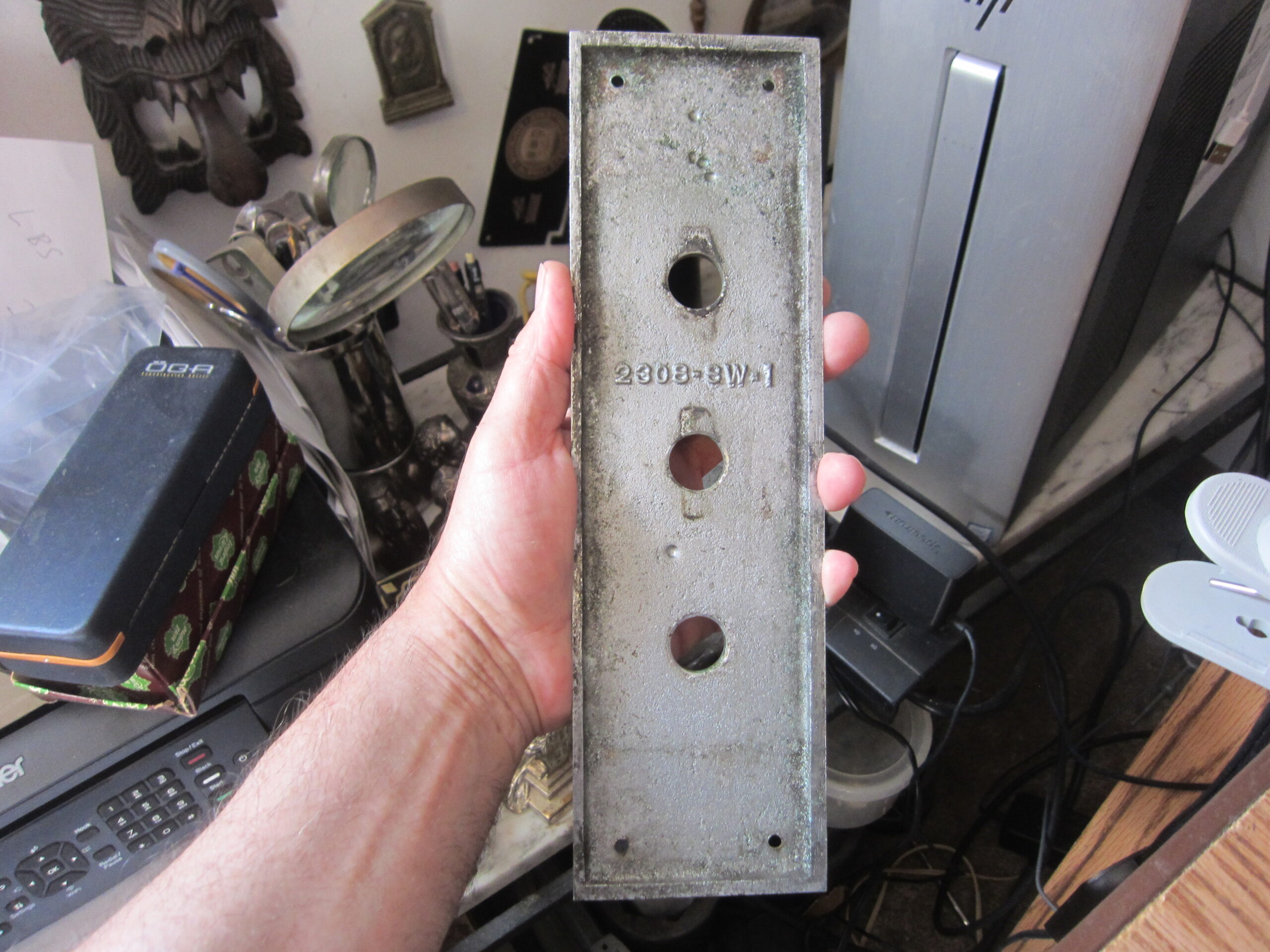 Otis Elevator Company Call Button, Historic Keyed Nickle Plated