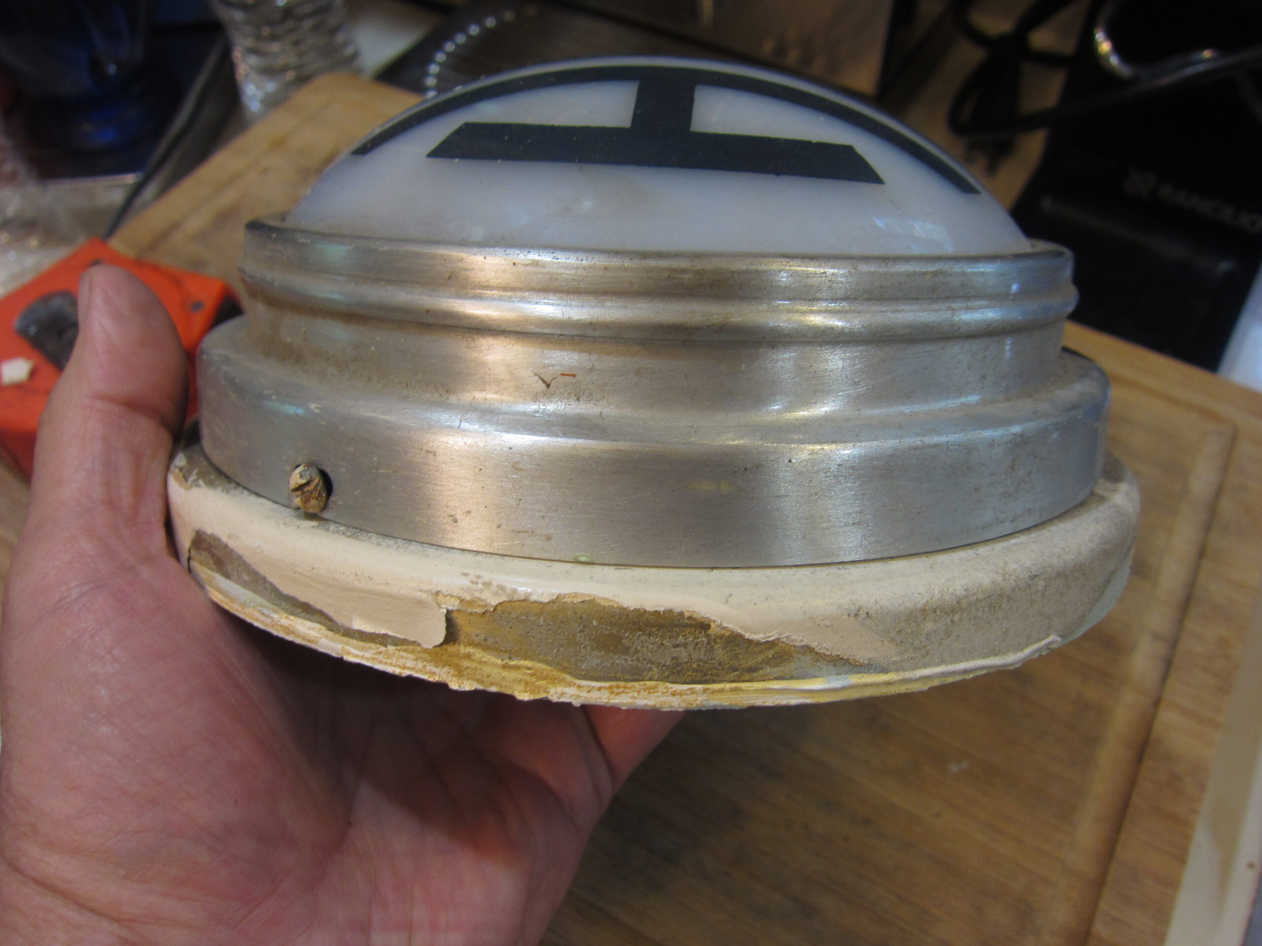 1930's Cast Brass Illuminated Wall-Mount Theater Hose Light