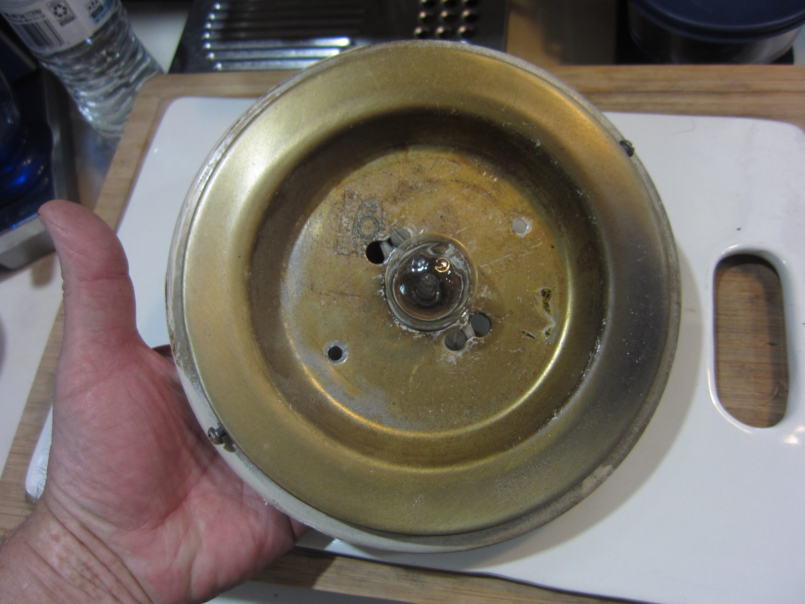 1930's Cast Brass Illuminated Wall-Mount Theater Hose Light